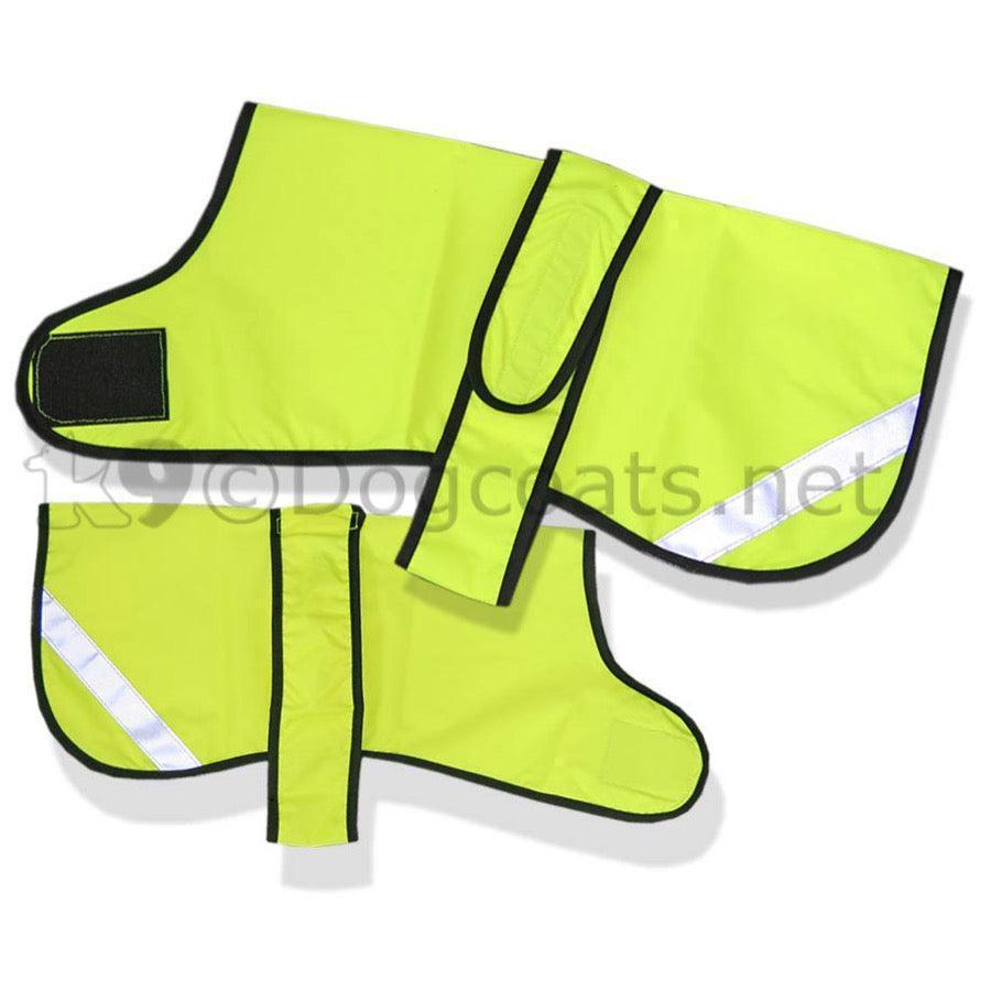 Unlined Hi-Vis Safety Dog Coat with Reflective Strips | DryDogs